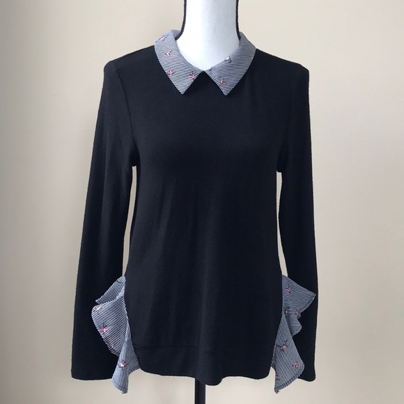 Monteau | Sweaters | Monteau Lightweight Sweater With Collar Side ...